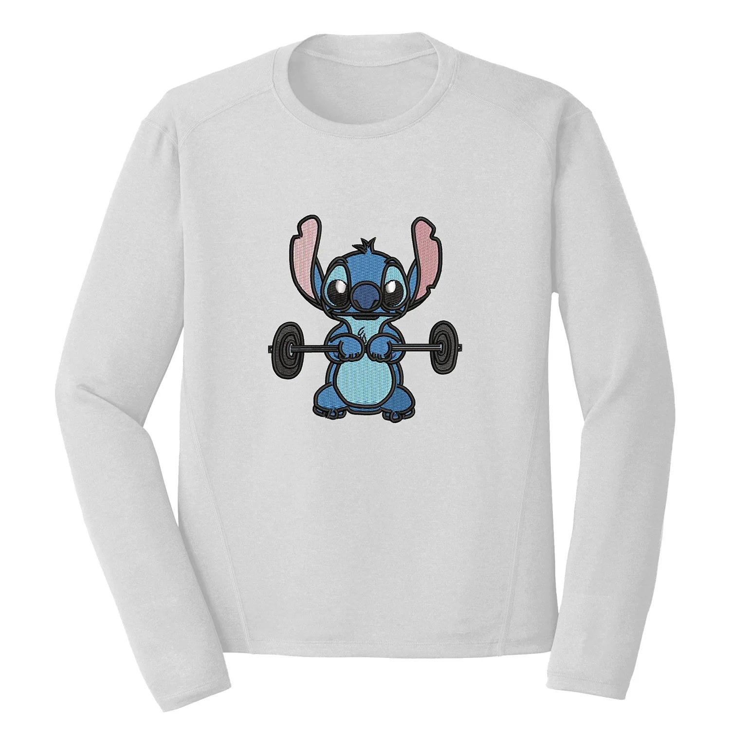 Stitch Gym Barbell Embroidery Design - Lilo & Stitch | Embroiplanet