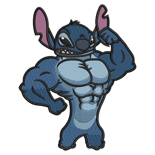 Stitch Gym Body Embroidery Design - Lilo & Stitch | Embroiplanet