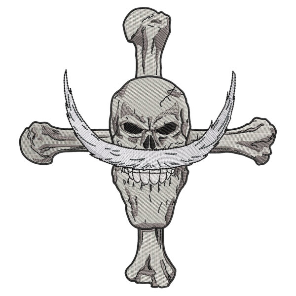 Whitebeard Jolly Roger Embroidery Design - One Piece | Embroiplanet