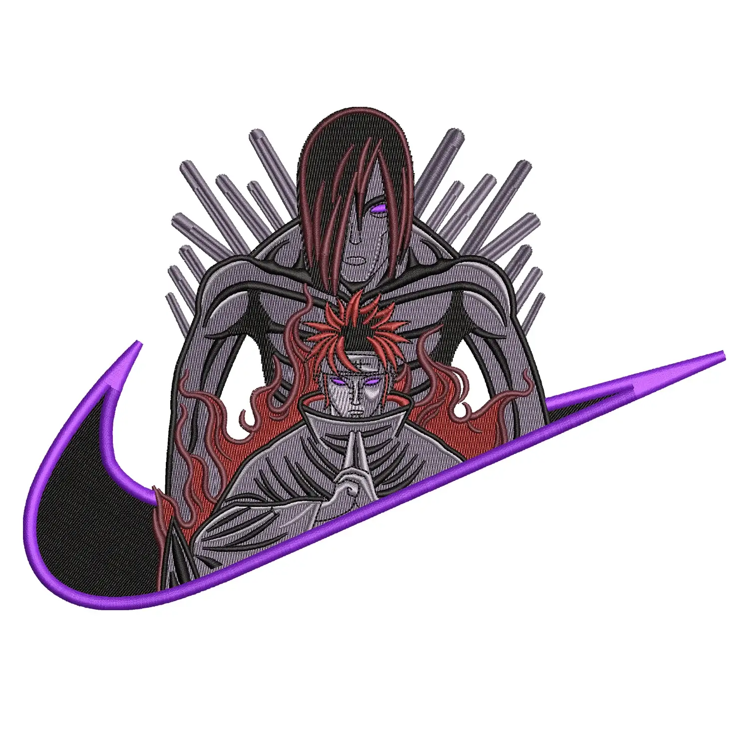 Nagato x Pain Swoosh Embroidery Design - Naruto