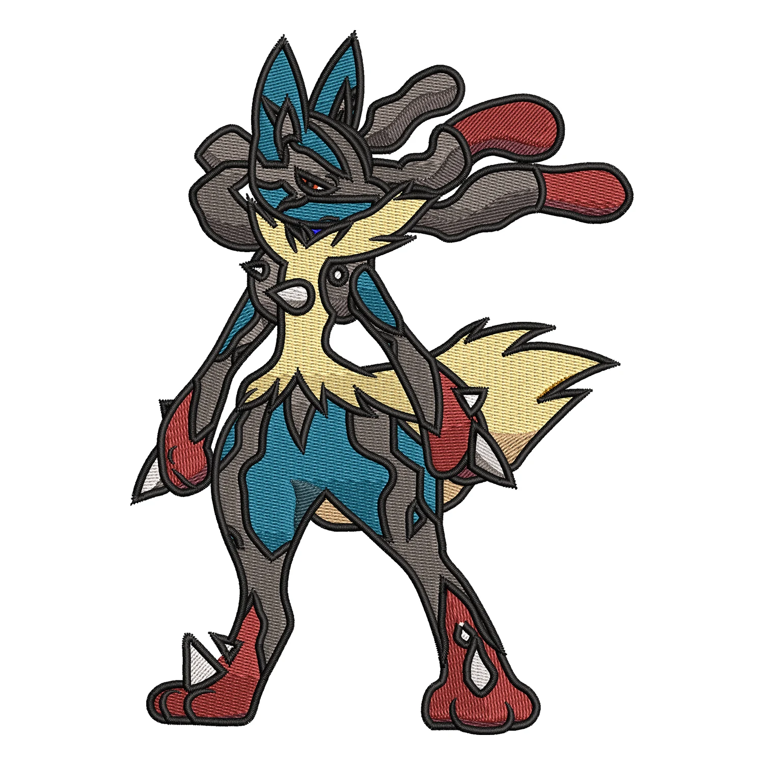 Mega Lucario Embroidery Design - Pokemon | Embroiplanet